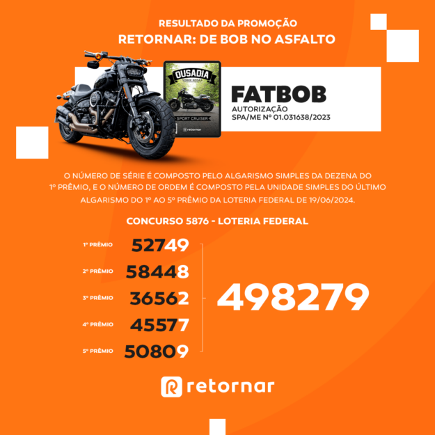 Quem Ganhou o Sorteio da Harley Fat Bob da Retornar? - Retornar - Transformando Vidas
