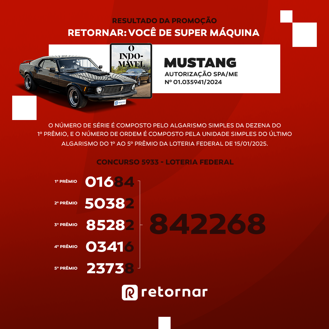 Quem Ganhou o Mustang Mach 1 1970 da Retornar? - Retornar - Transformando Vidas